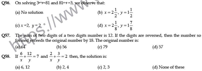 Cbse Class 10 Mathematics Pairs Of Linear Equations In Two Variables